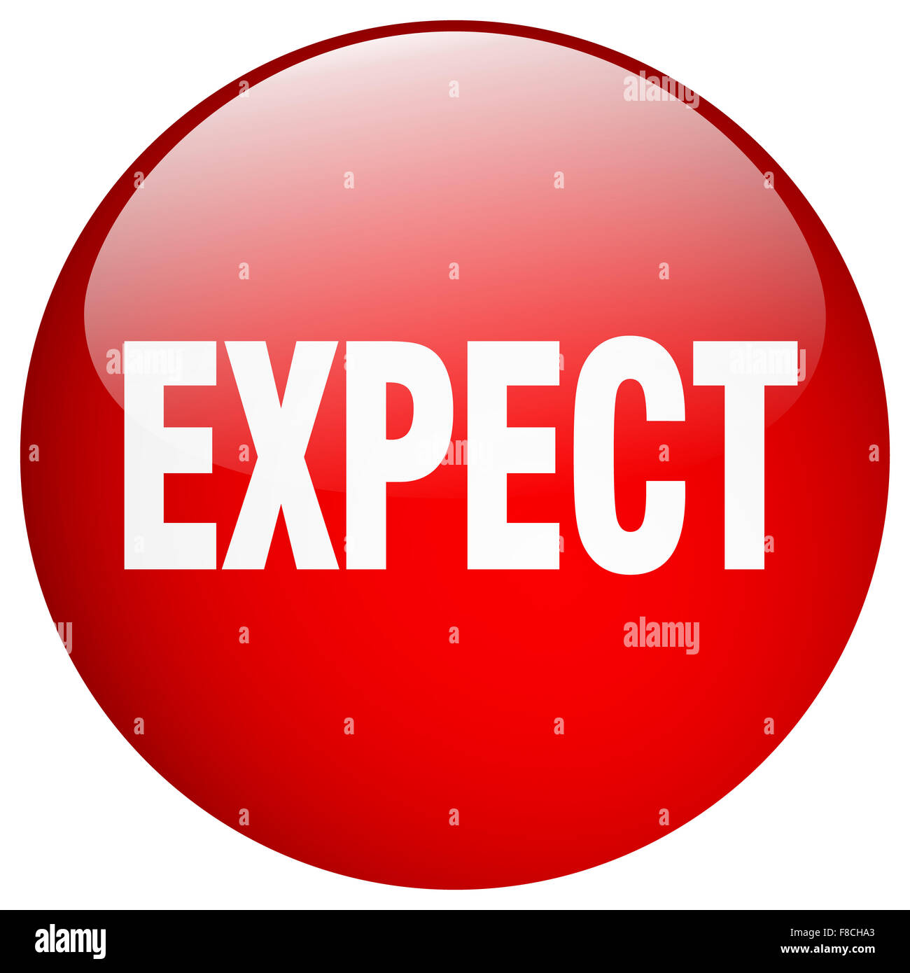 expect red round gel isolated push button Stock Photo - Alamy