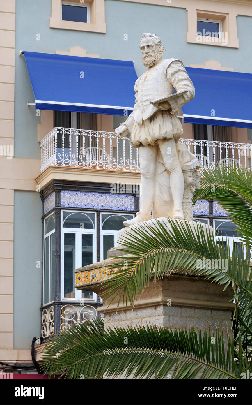 Statue of El Greco, La Fragata Beach, Sitges, Catalonia, Spain, Europe ...