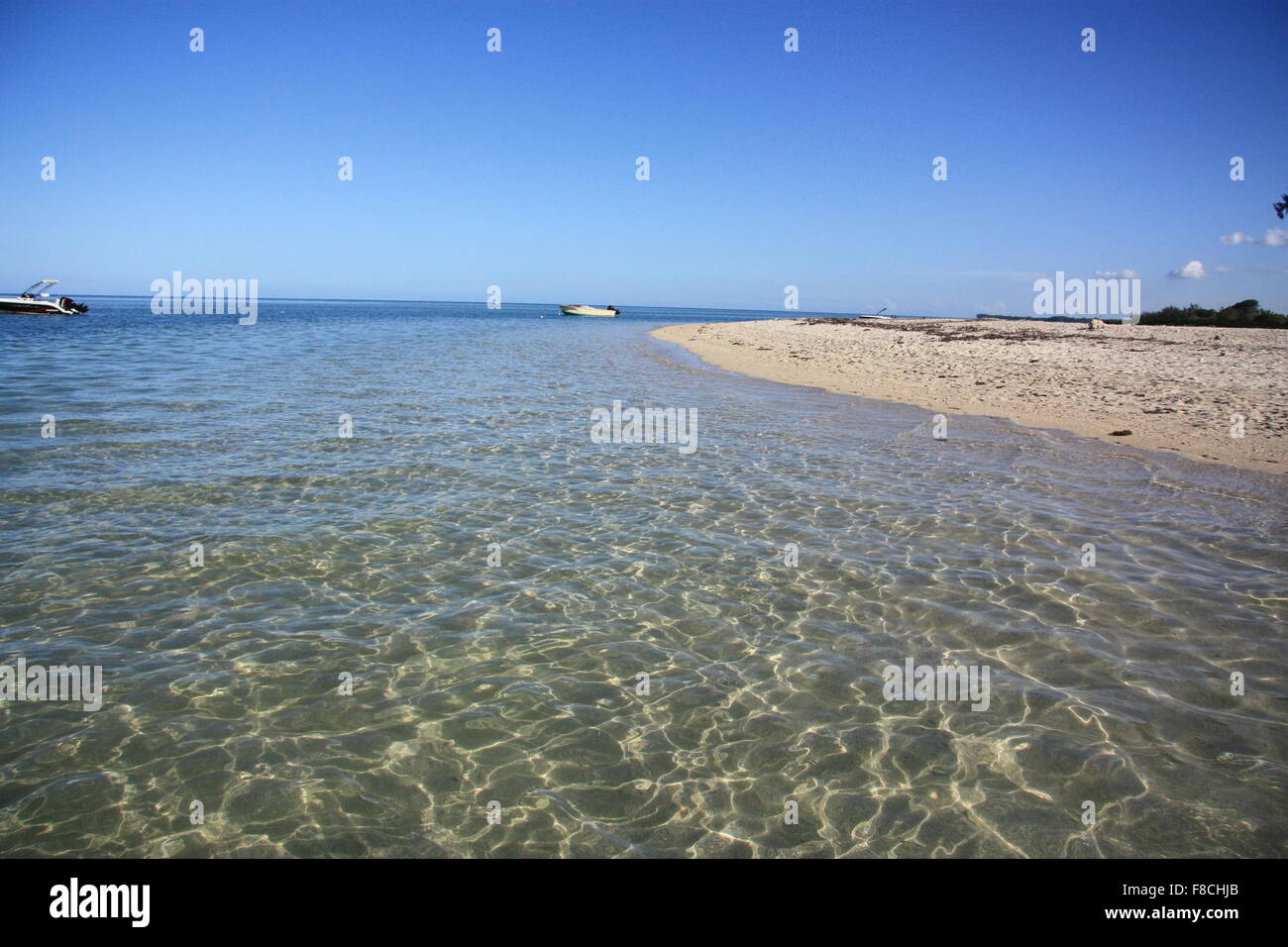 Mauritius, Indian Ocean, Tamarin Bay. Beautiful transparent water cove ...