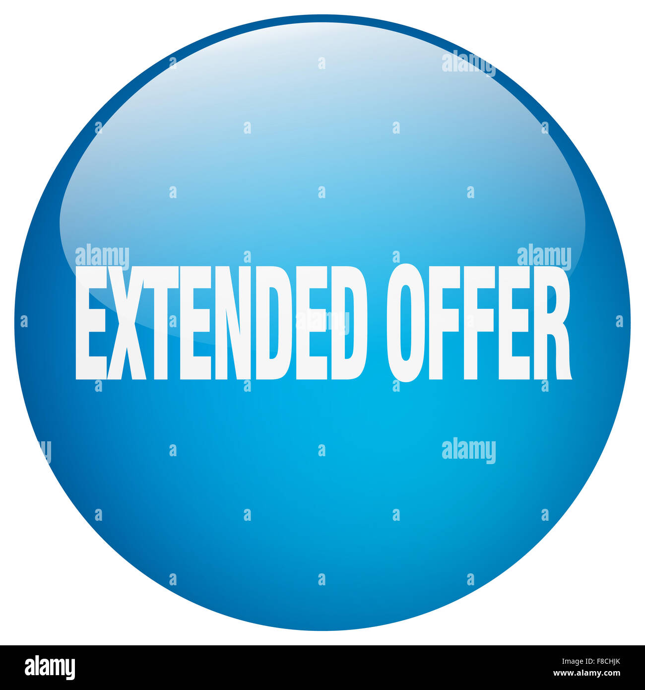 extended offer blue round gel isolated push button Stock Photo - Alamy