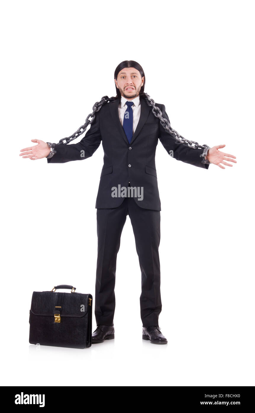 Man with chain isolated on the white Stock Photo - Alamy