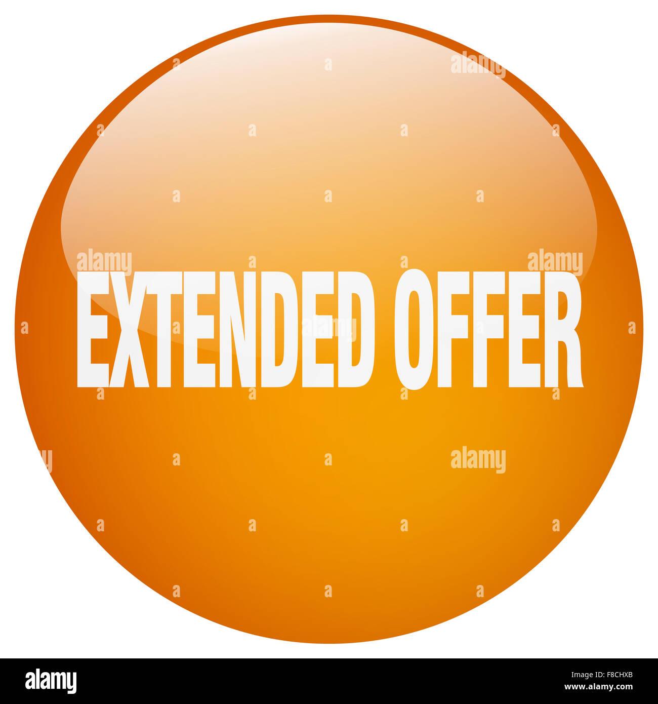 extended offer orange round gel isolated push button Stock Photo - Alamy
