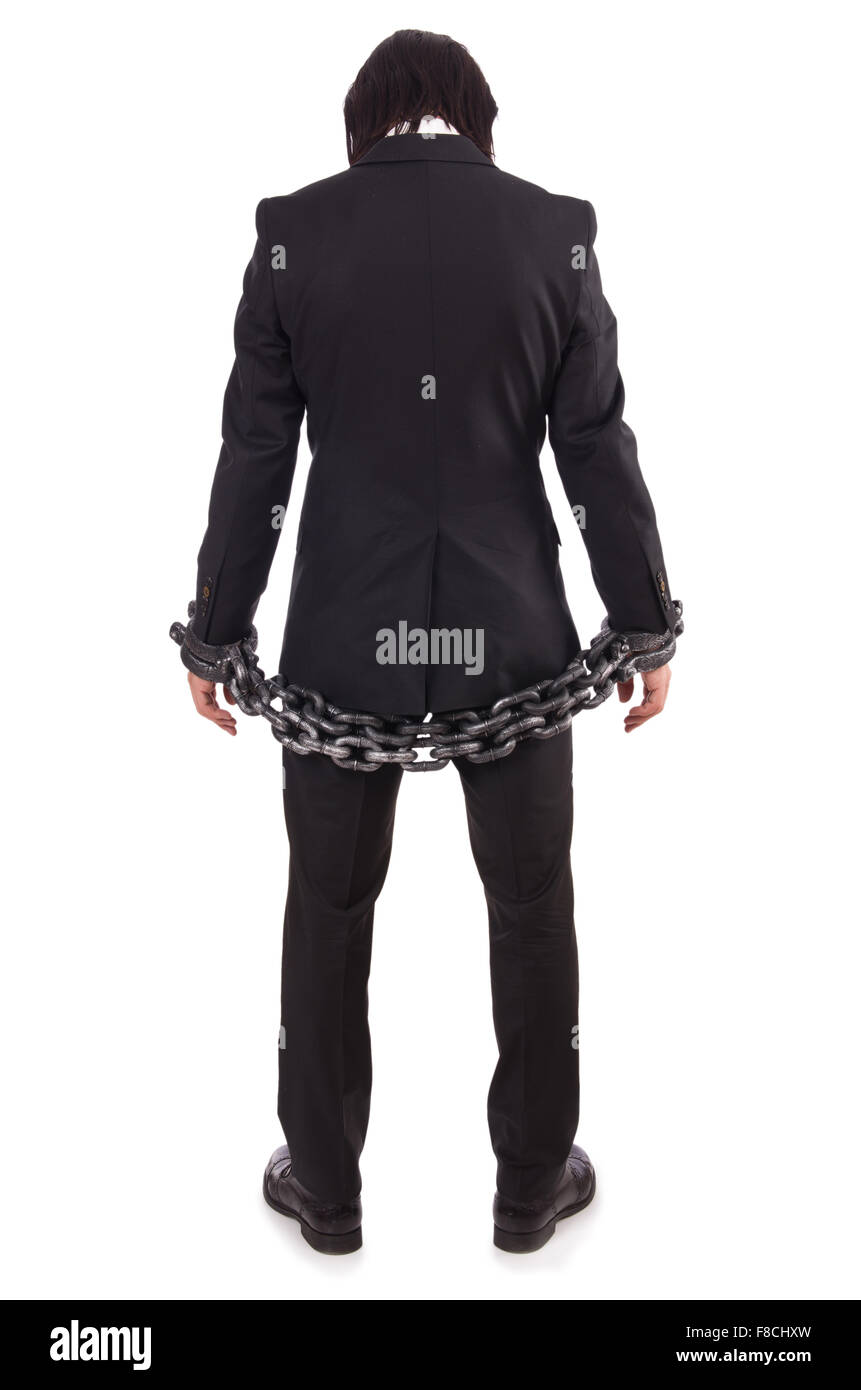 Man with chain isolated on the white Stock Photo - Alamy