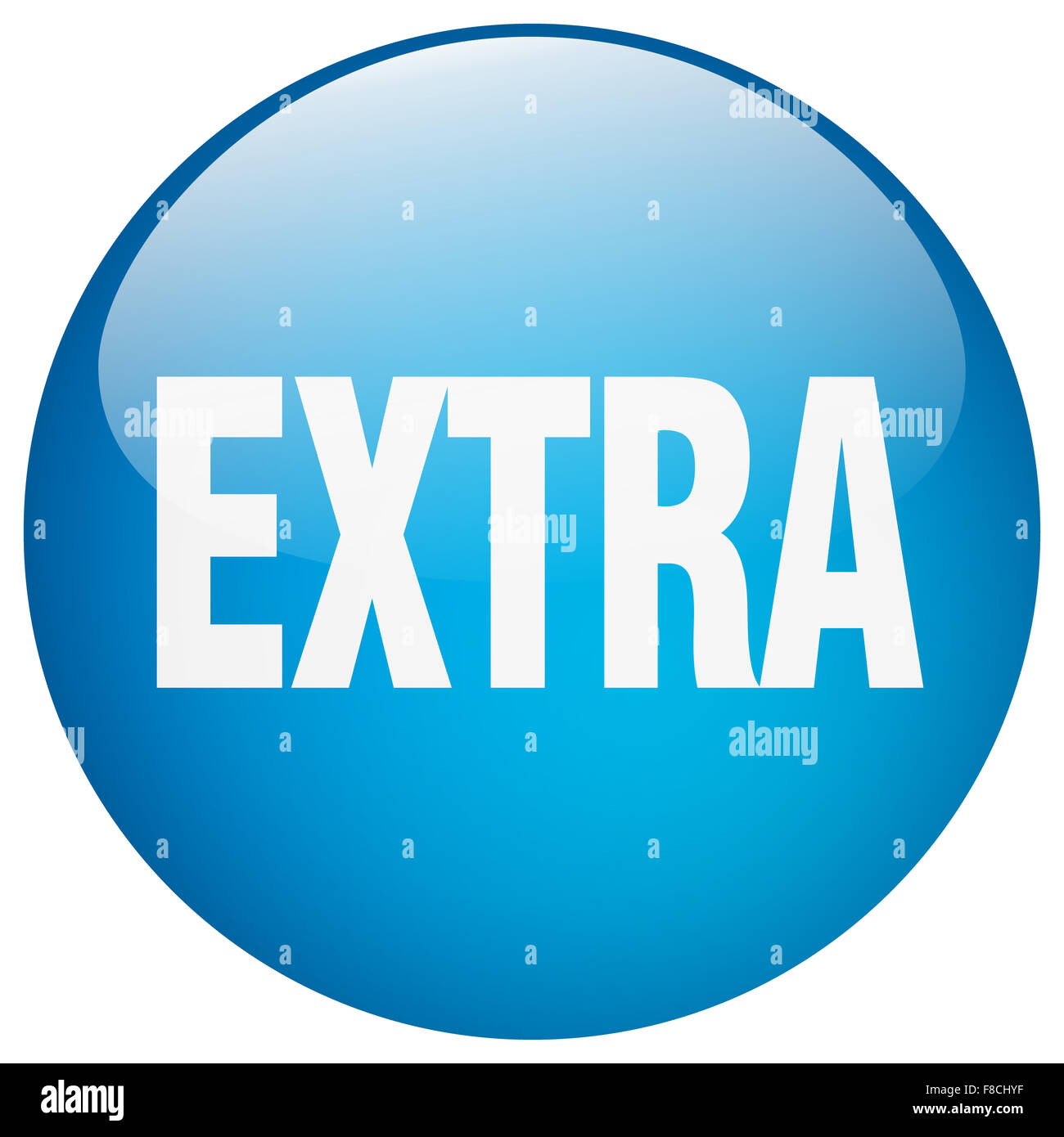 extra blue round gel isolated push button Stock Photo - Alamy