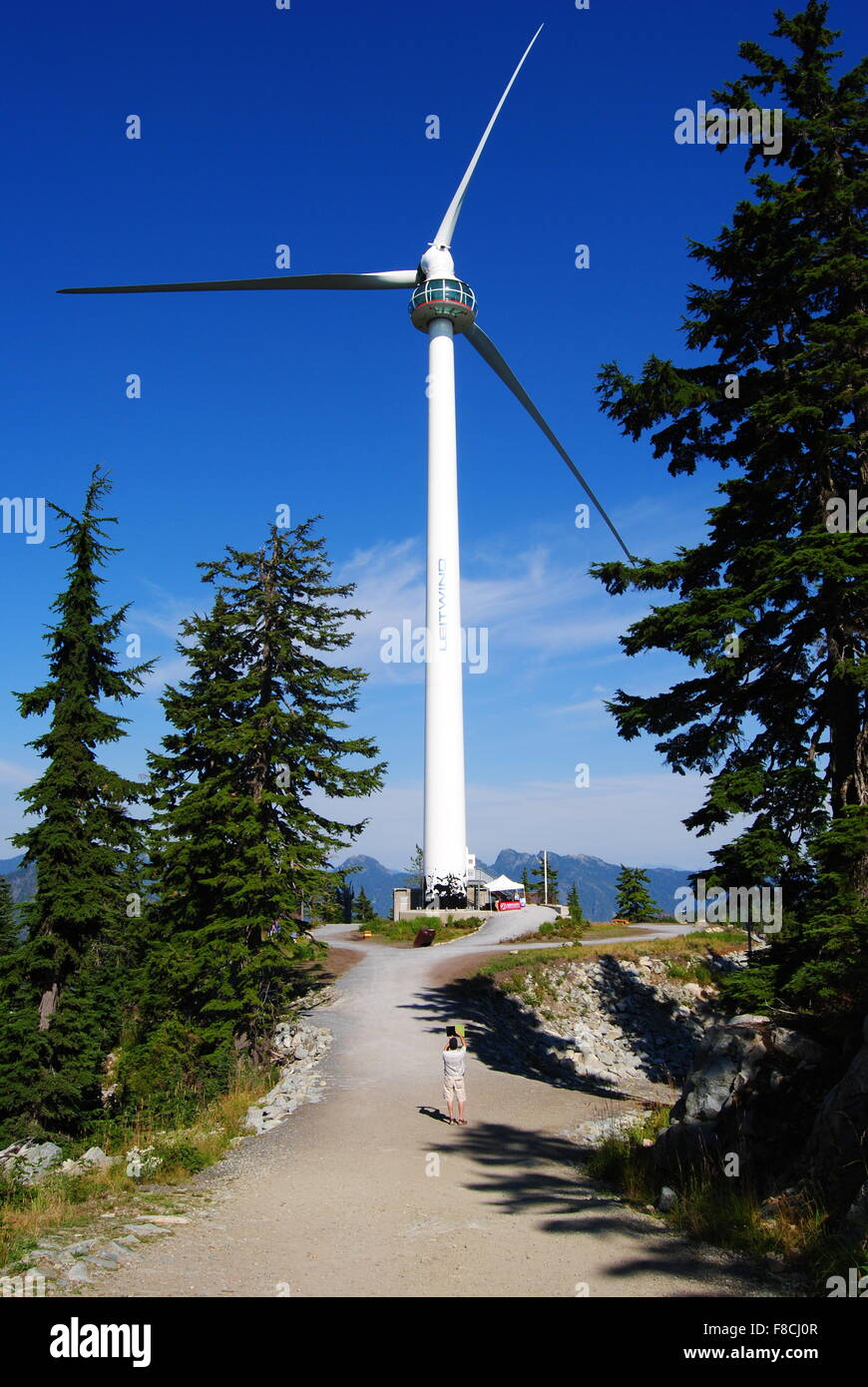 A windmill on top of Grouse Mountain near Vancouver Stock Photo - Alamy