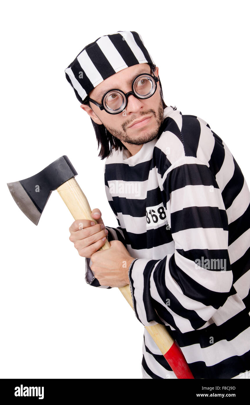 Prison inmate isolated on the white background Stock Photo - Alamy