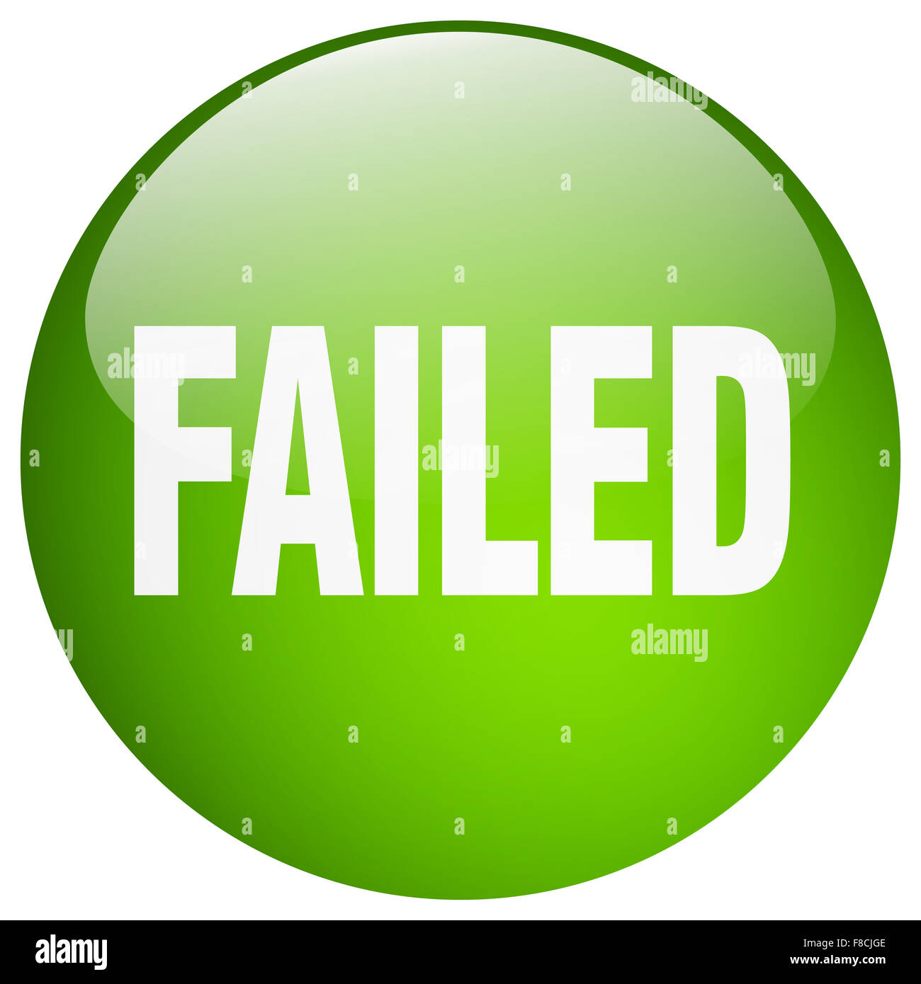 failed green round gel isolated push button Stock Photo - Alamy