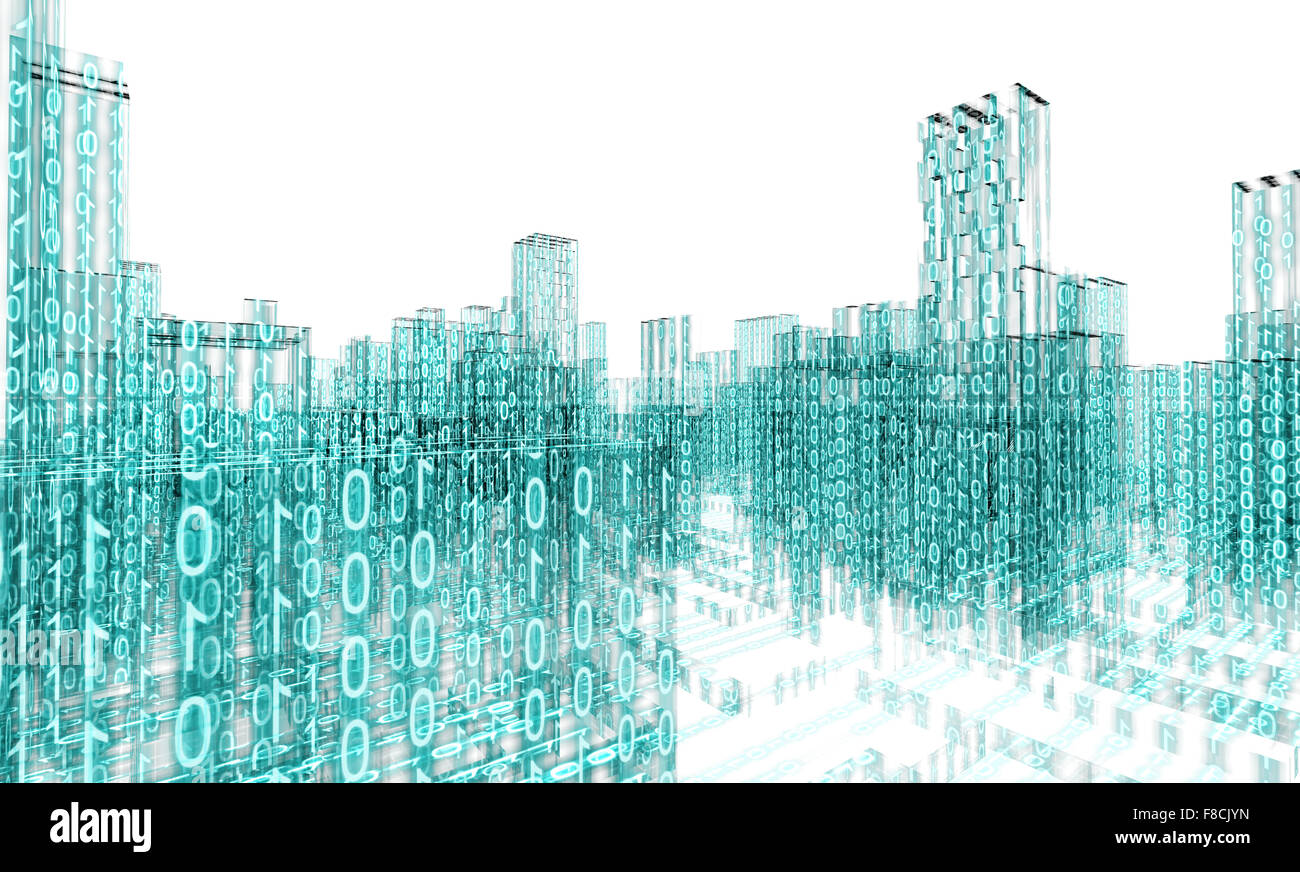 3d abstract architecture concept.Binary Language Stock Photo - Alamy