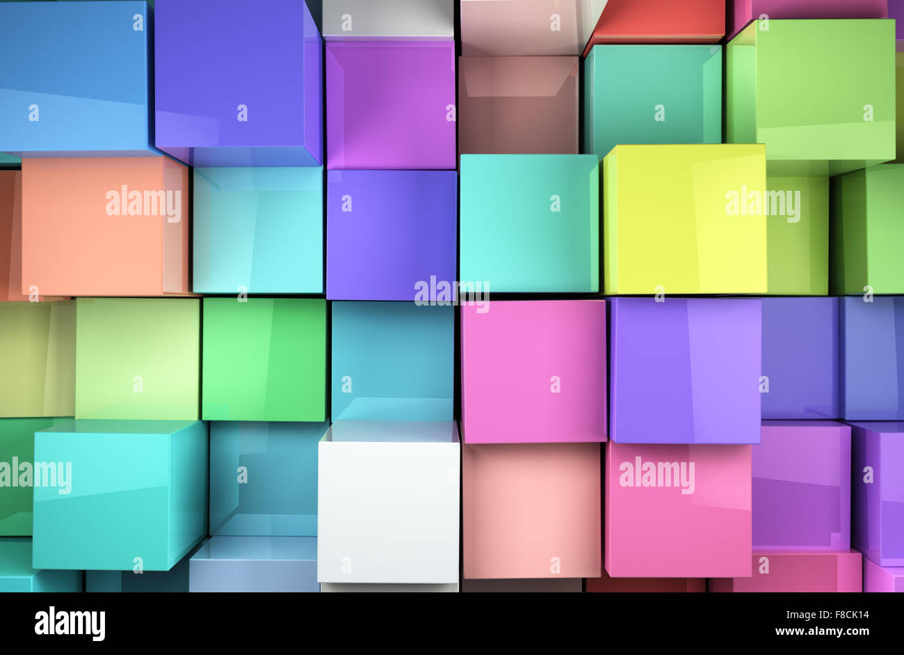 Abstract 3d colored cubes background Stock Photo - Alamy