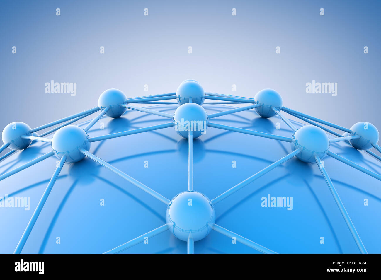 3d image of blue diagram or net.Networking and internet concept Stock ...