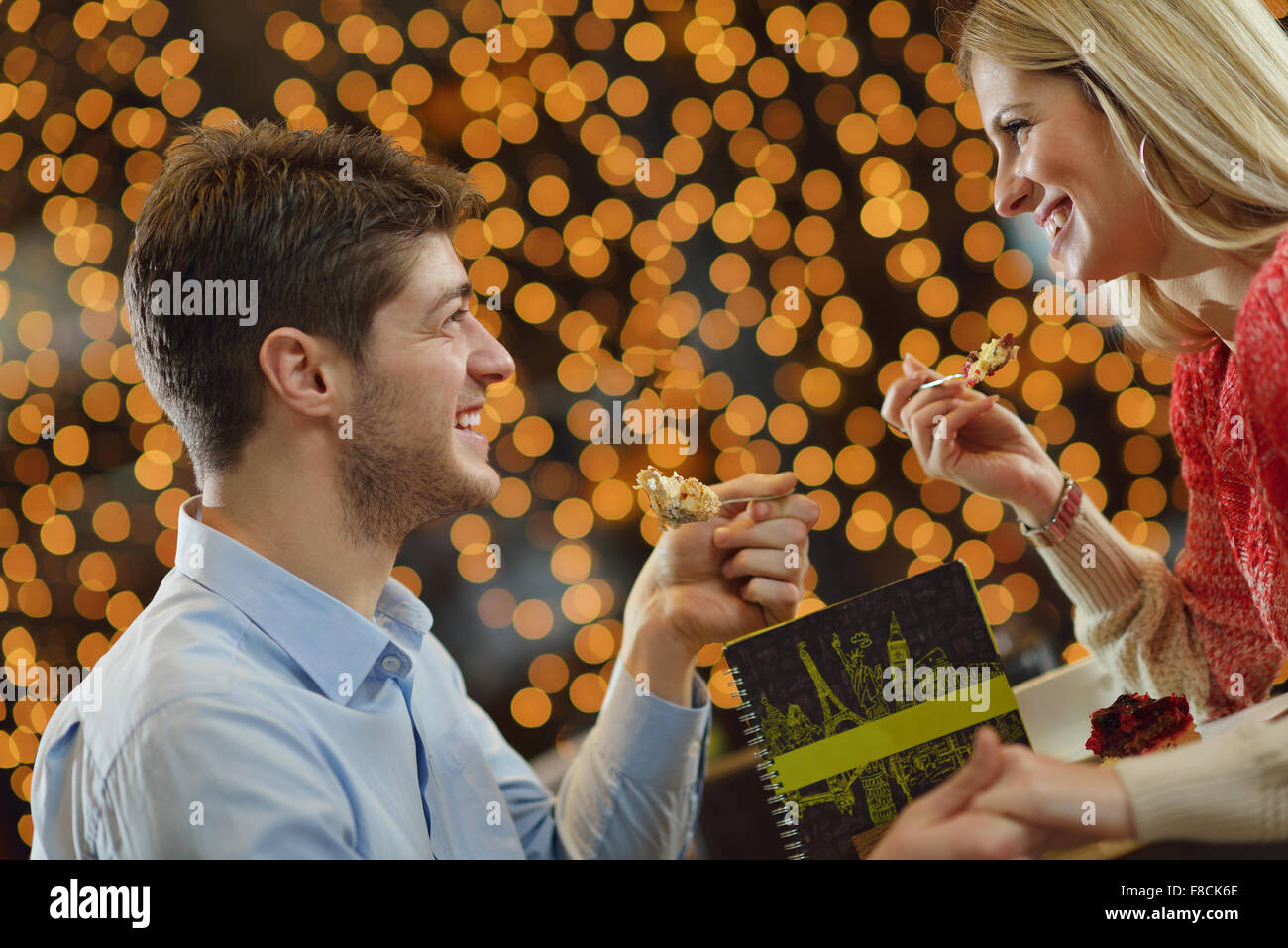 romantic evening date in hotel room, or supper in restaurant, happy ...