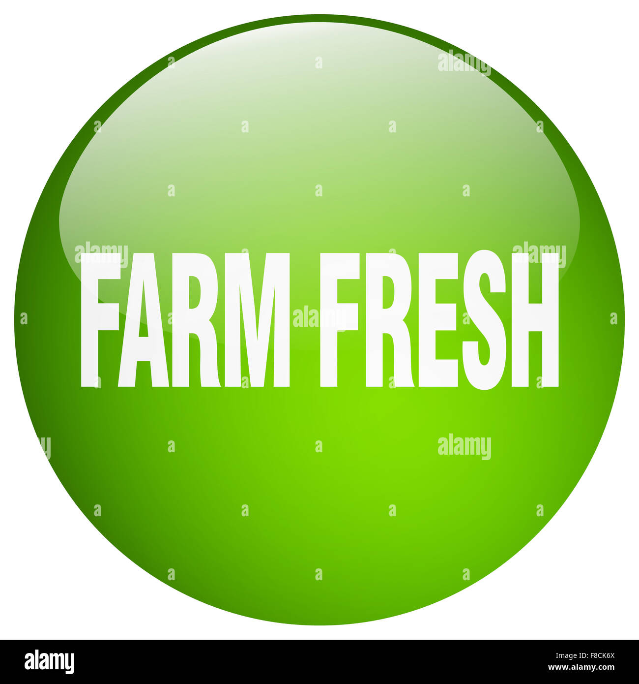 farm fresh green round gel isolated push button Stock Photo - Alamy