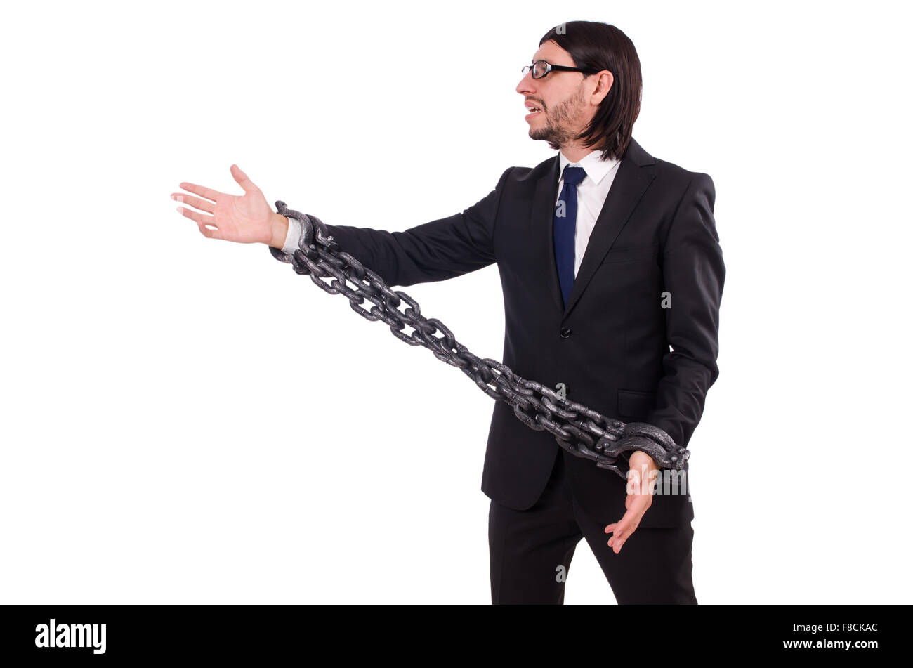 Man with chain isolated on the white Stock Photo - Alamy