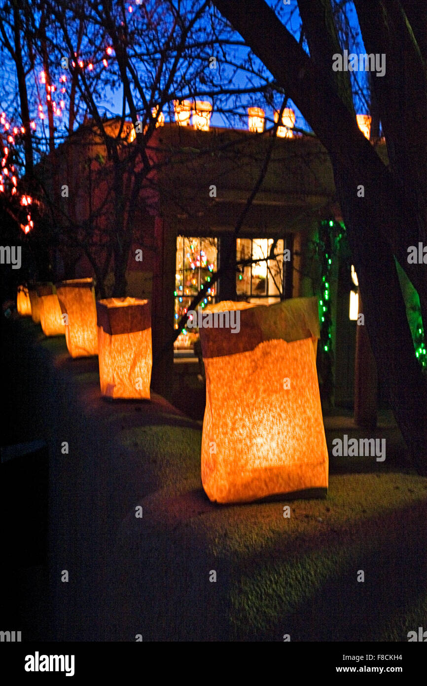 Faralitos and luminarias are traditional Christmas lights that decorate ...
