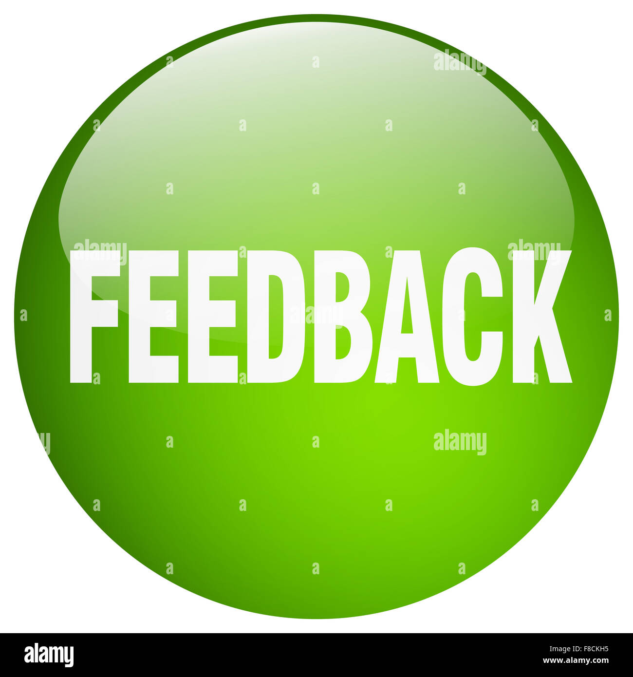 feedback green round gel isolated push button Stock Photo - Alamy