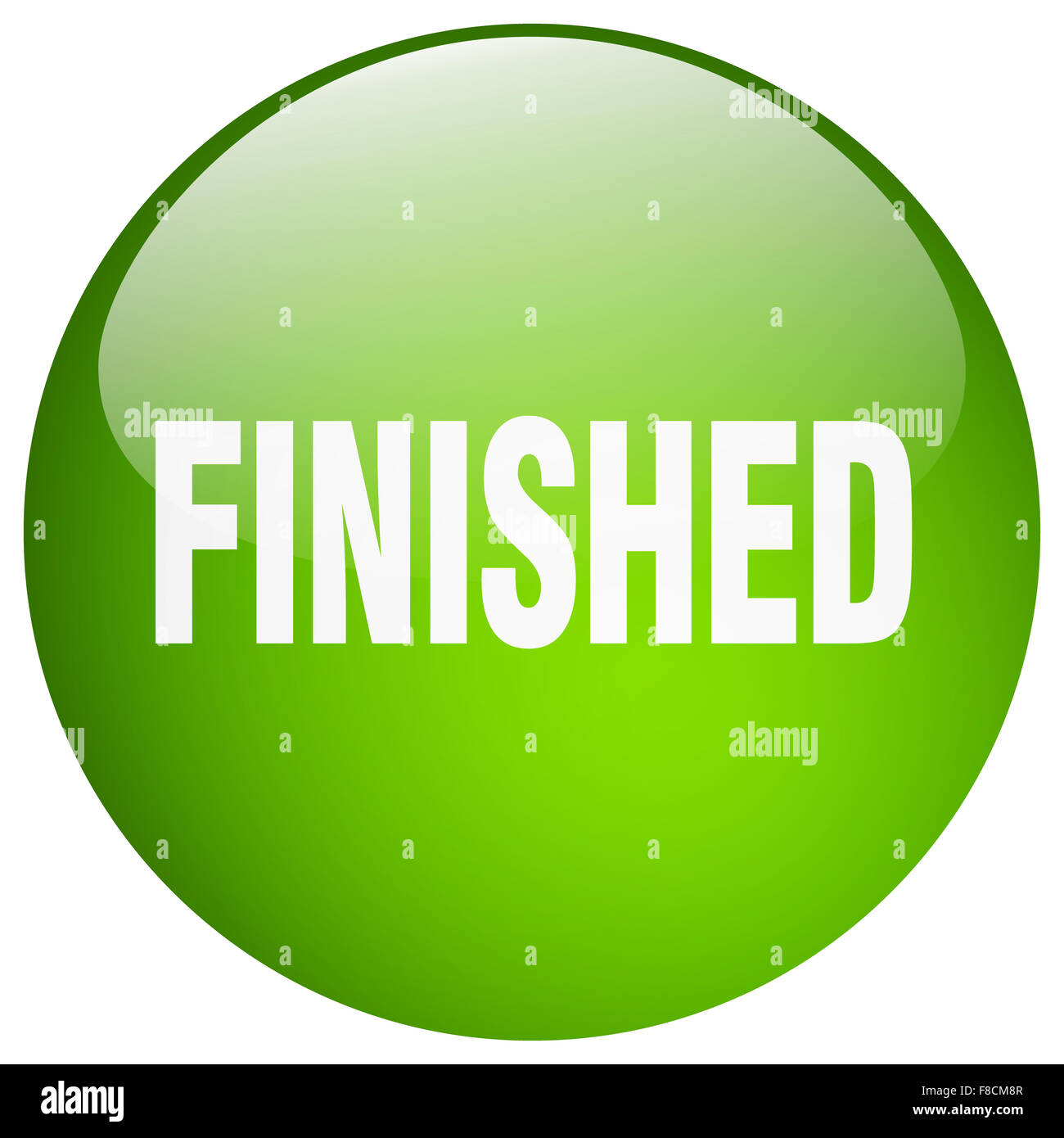 finished green round gel isolated push button Stock Photo - Alamy