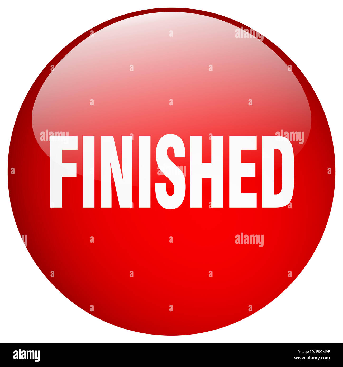 finished red round gel isolated push button Stock Photo - Alamy
