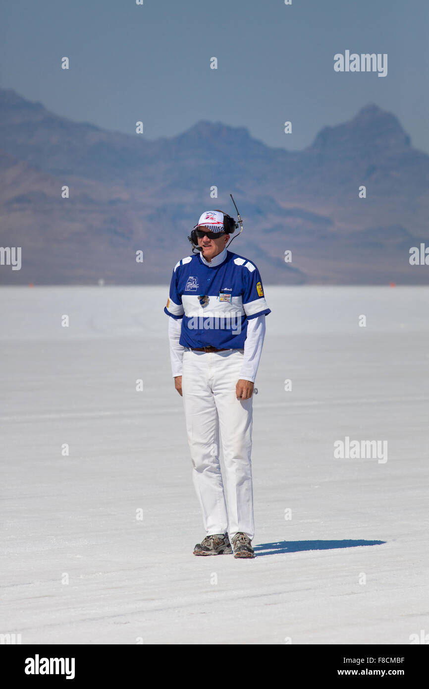 Official Referee working at the World of Speed 2012 Stock Photo - Alamy