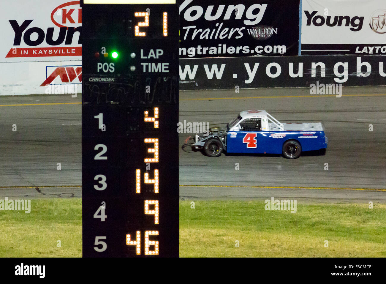 Winner driving the blue number 4 stock car during a racing car Stock ...