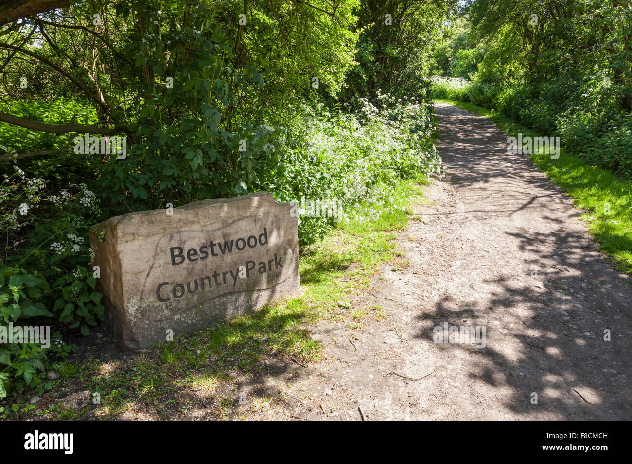 Sign at one of the entrances to Bestwood Country Park, Nottingham ...