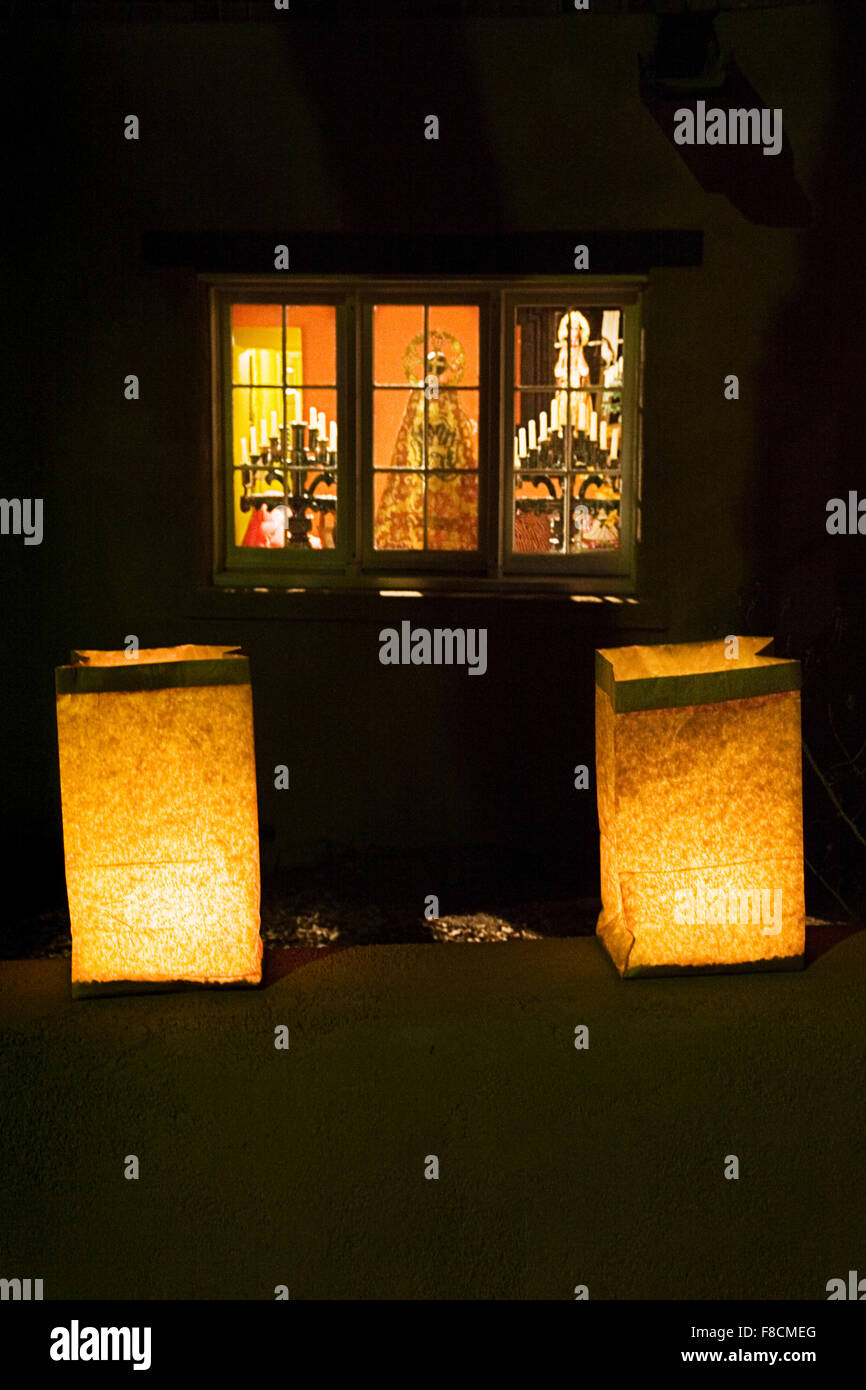 Faralitos and luminarias are traditional Christmas lights that decorate ...