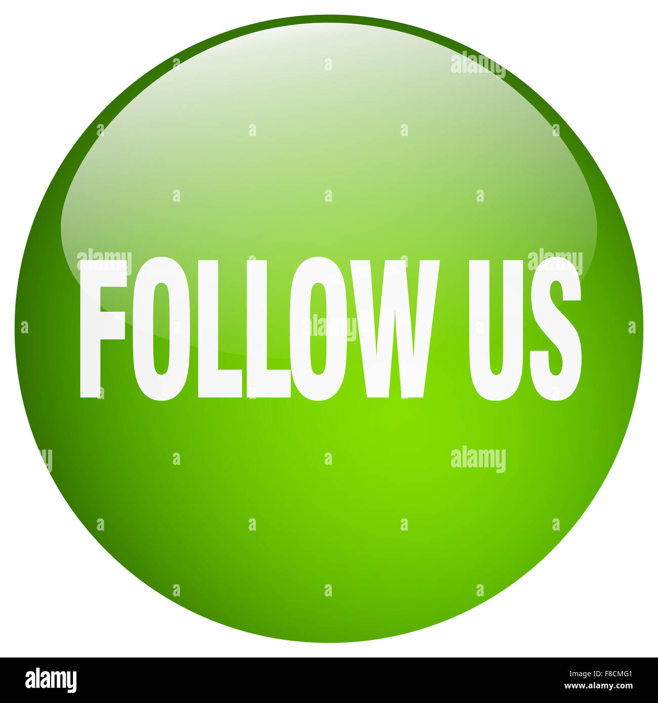 follow us green round gel isolated push button Stock Photo - Alamy