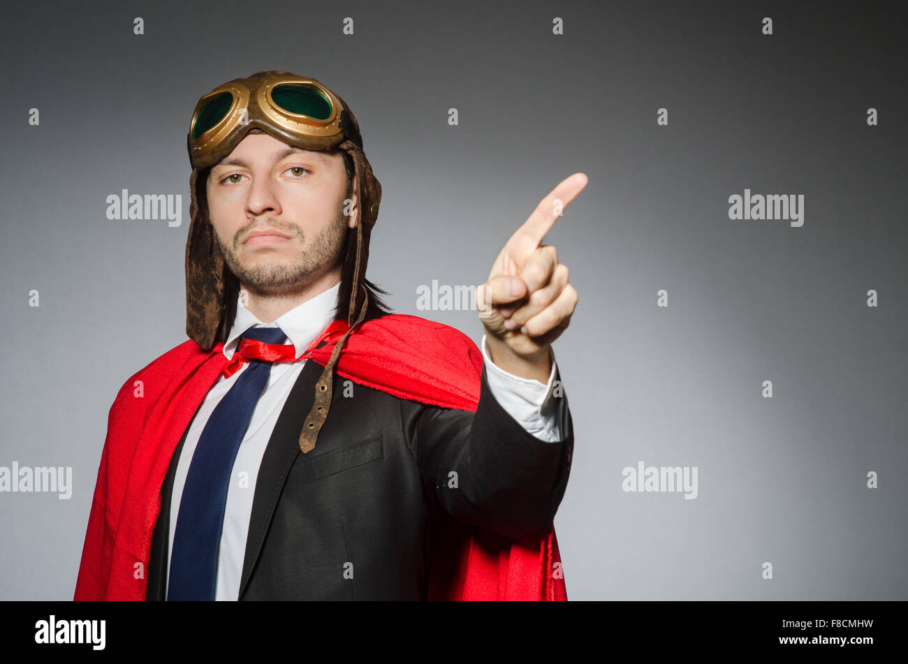 Man wearing red clothing in funny concept Stock Photo - Alamy