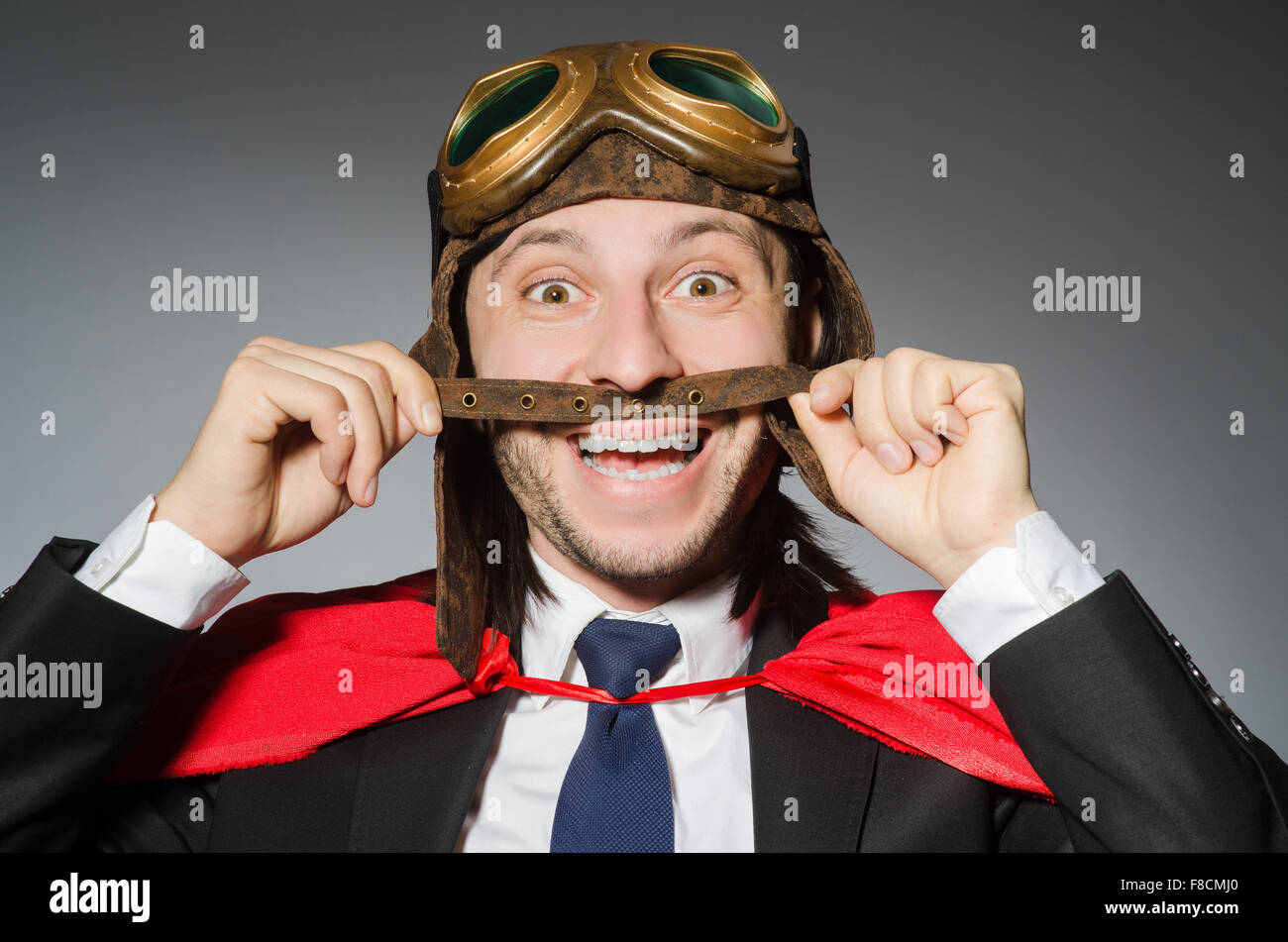 Man wearing red clothing in funny concept Stock Photo - Alamy