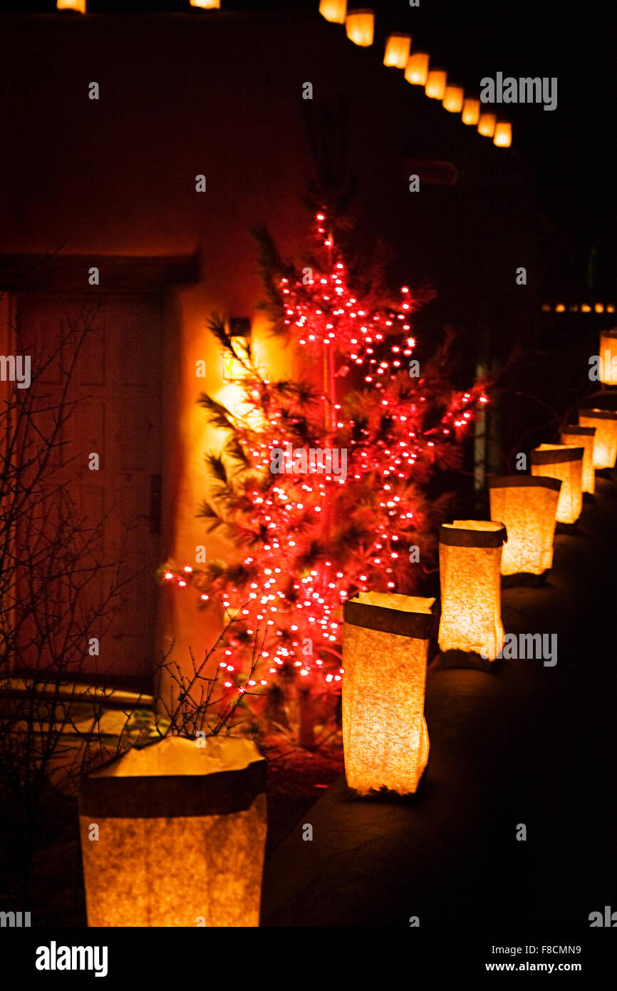 Faralitos and luminarias are traditional Christmas lights that decorate ...