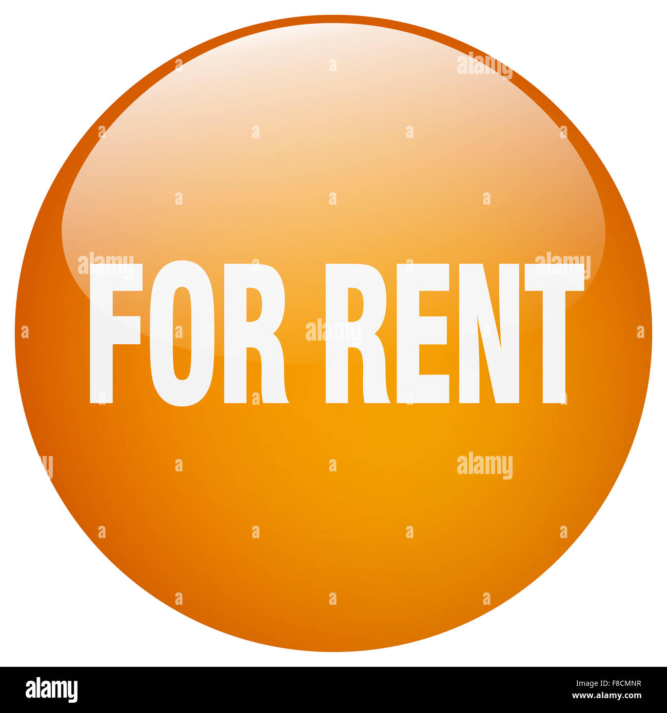 for rent orange round gel isolated push button Stock Photo - Alamy