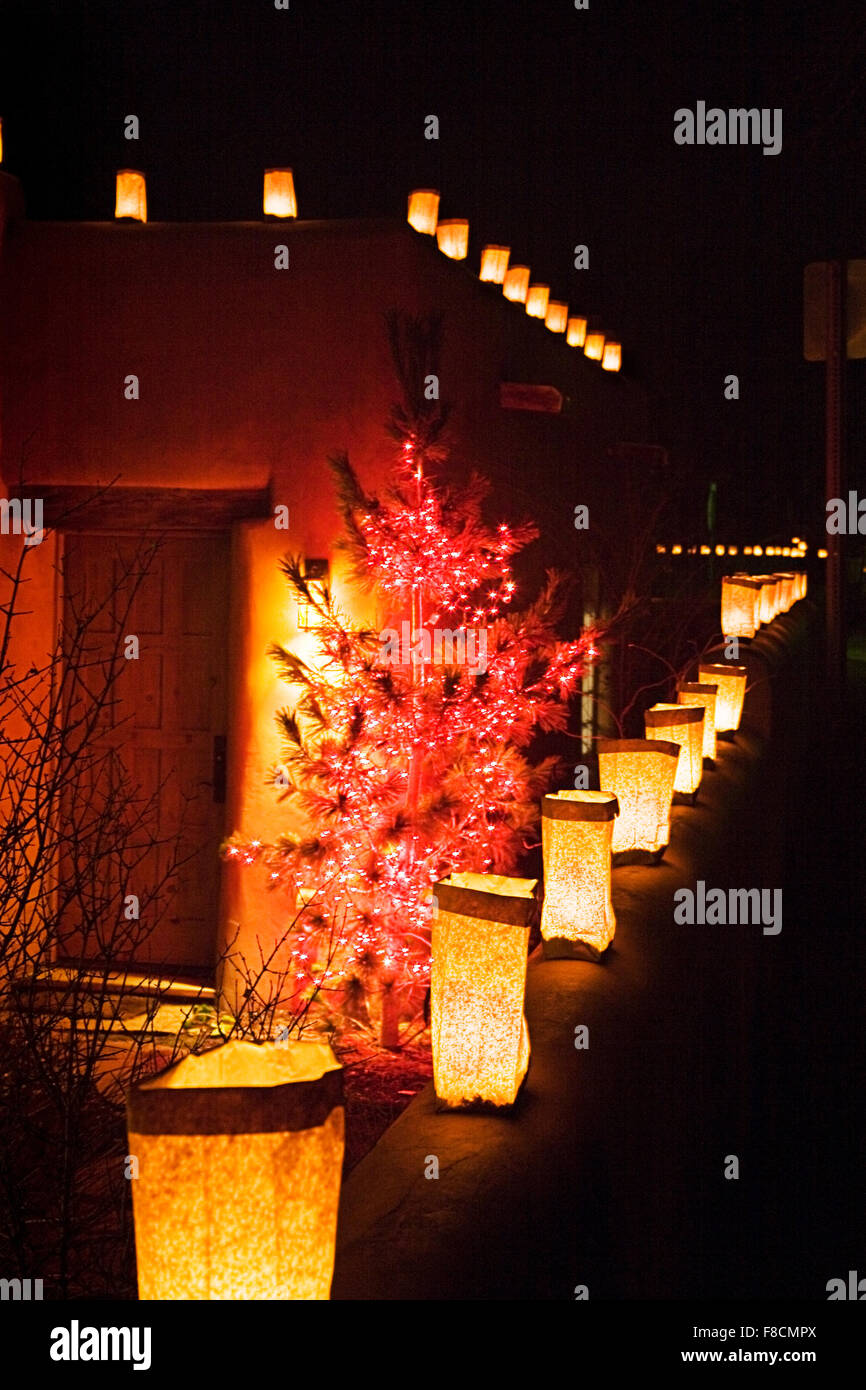 Faralitos and luminarias are traditional Christmas lights that decorate ...