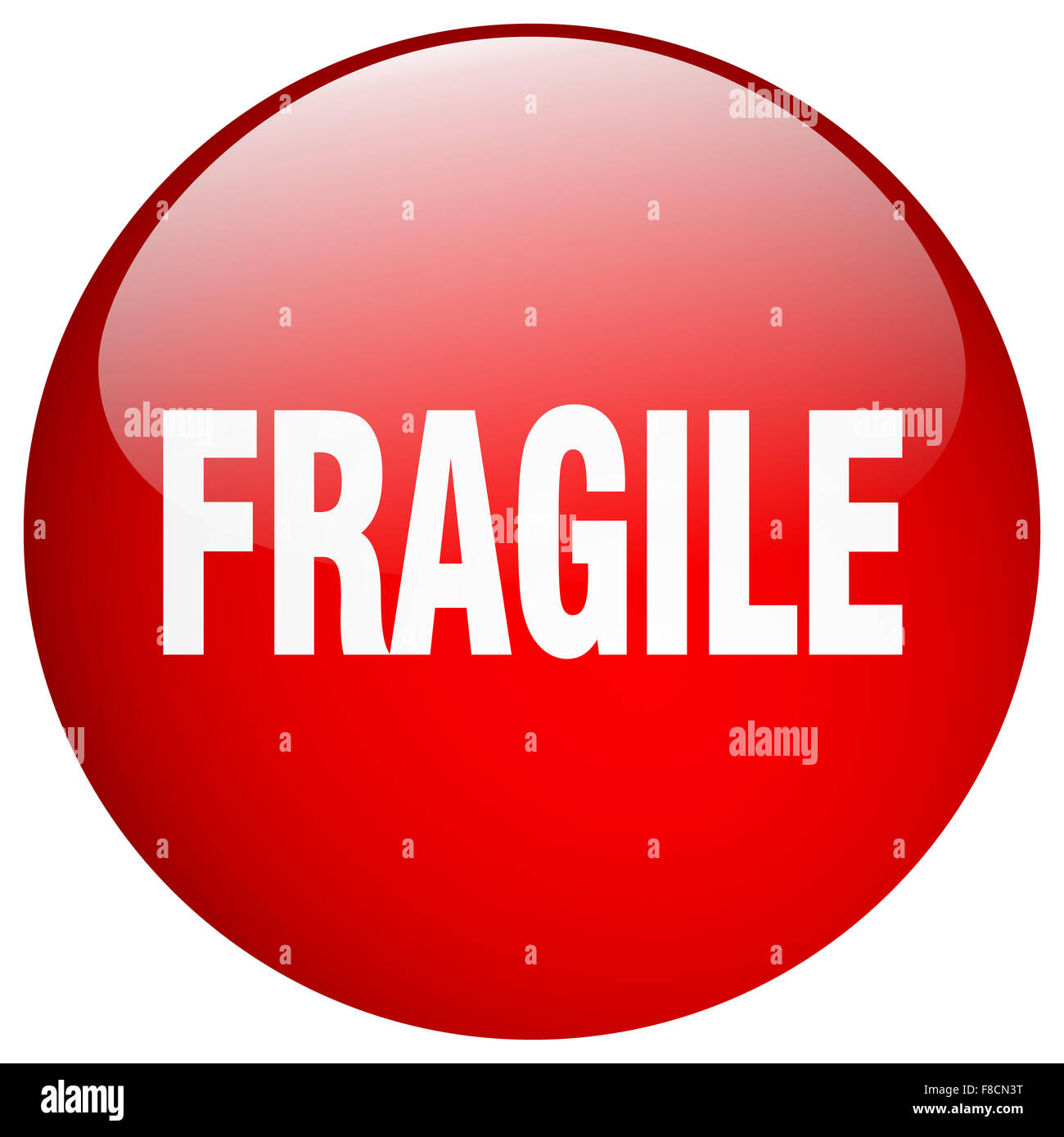 fragile red round gel isolated push button Stock Photo - Alamy