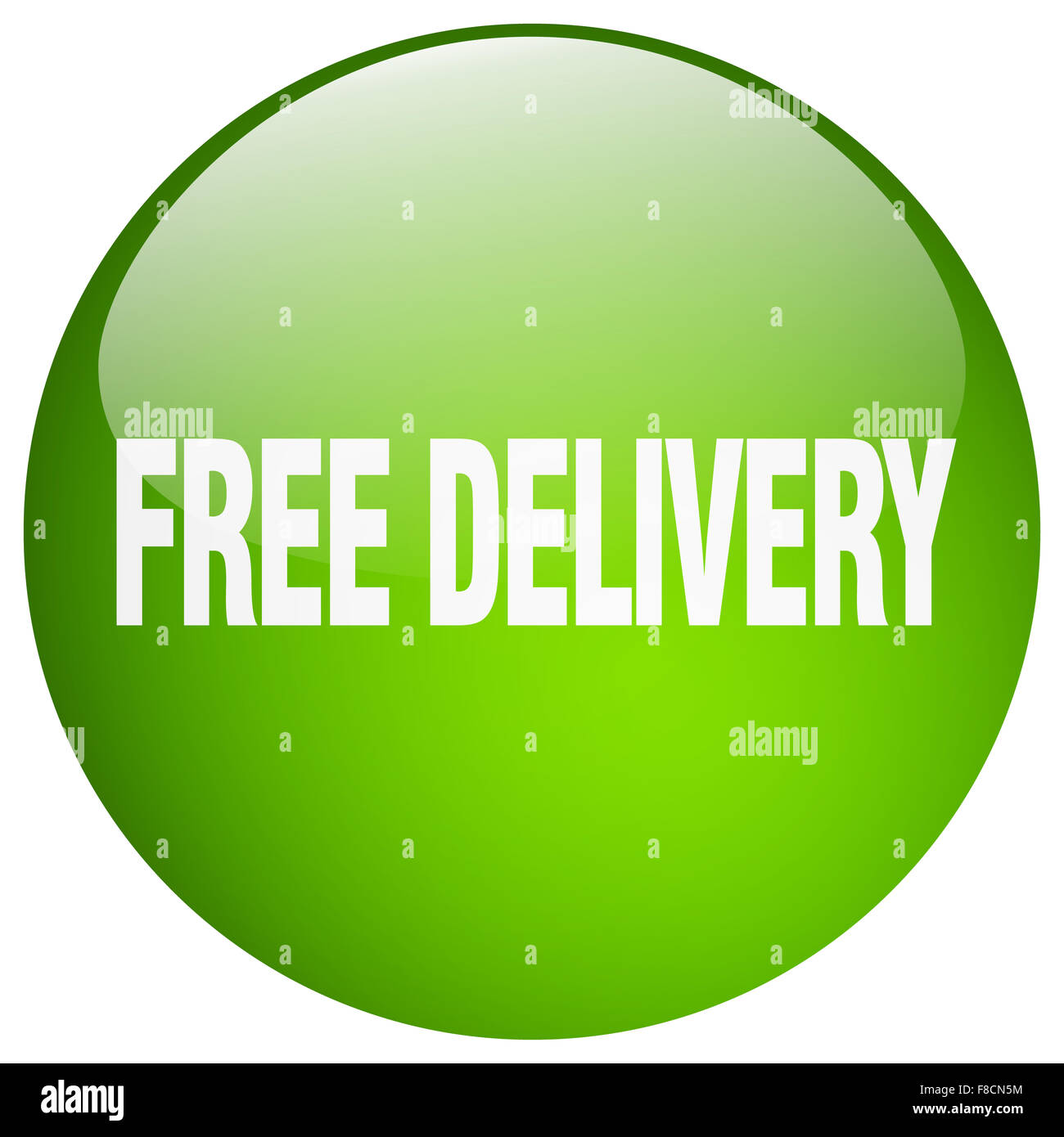 free delivery green round gel isolated push button Stock Photo - Alamy