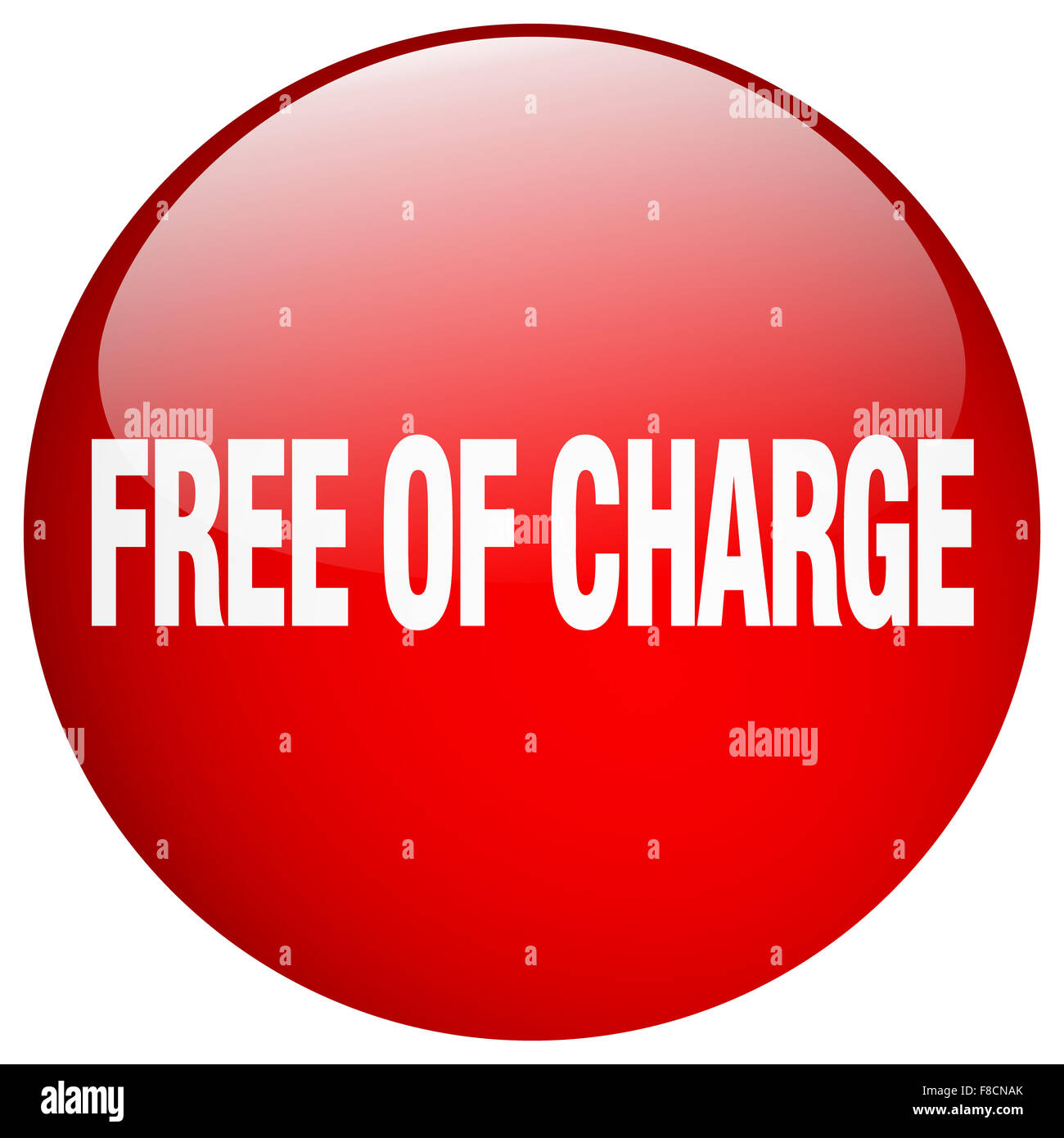 free of charge red round gel isolated push button Stock Photo - Alamy