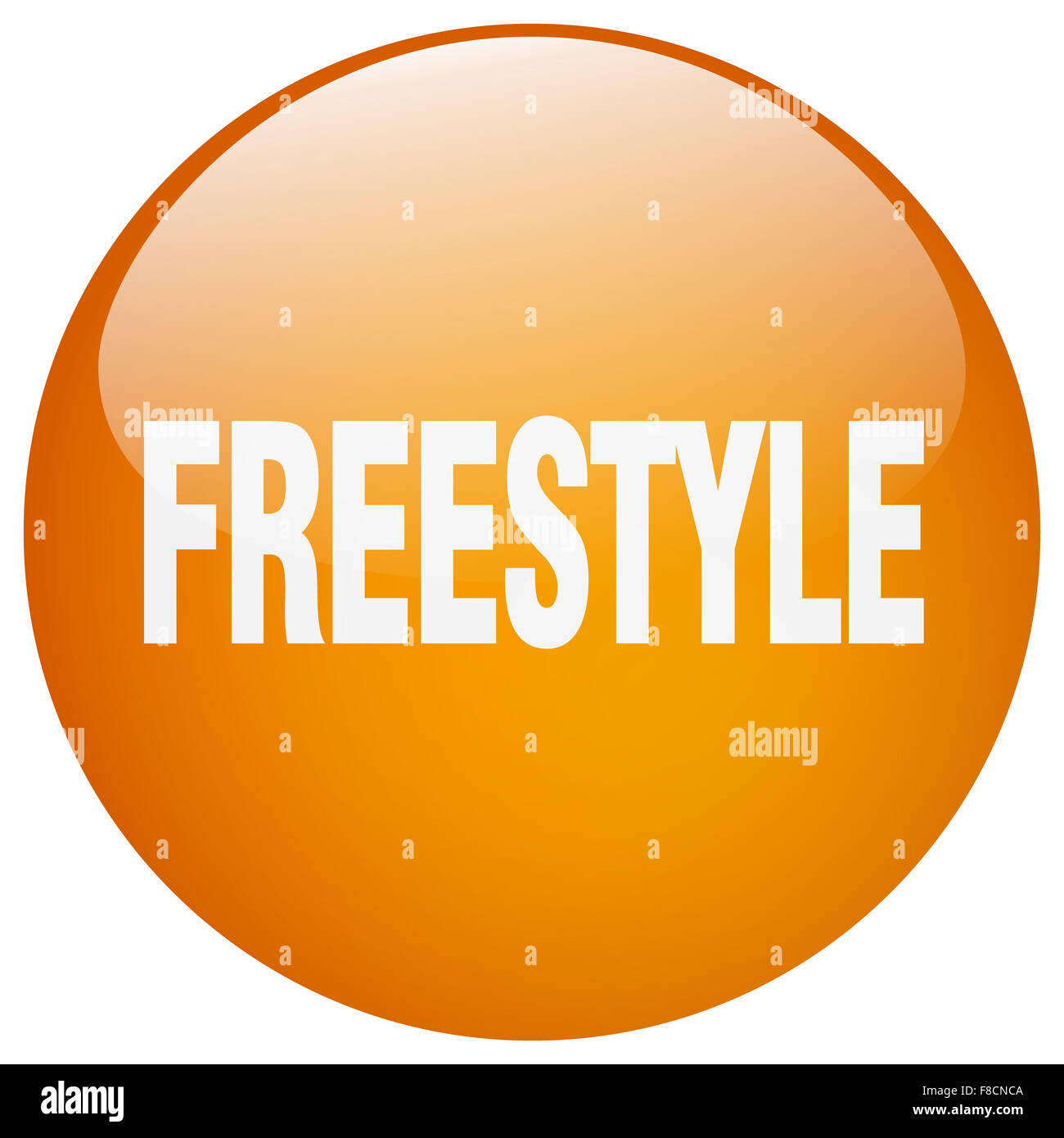 freestyle orange round gel isolated push button Stock Photo - Alamy