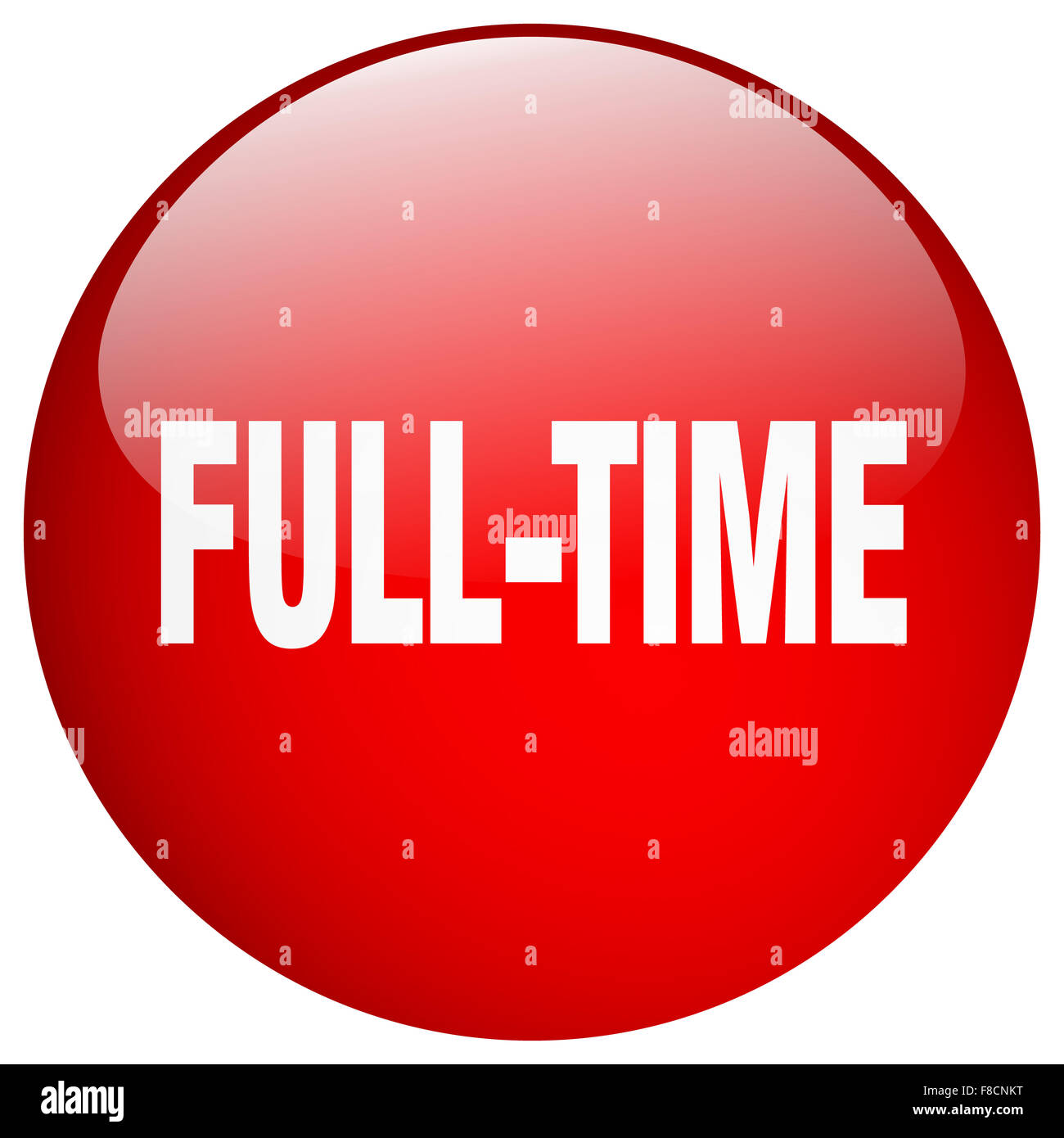 full-time red round gel isolated push button Stock Photo - Alamy
