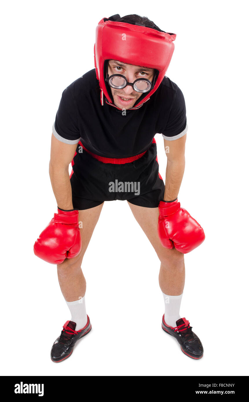 Funny boxer isolated on the white Stock Photo - Alamy