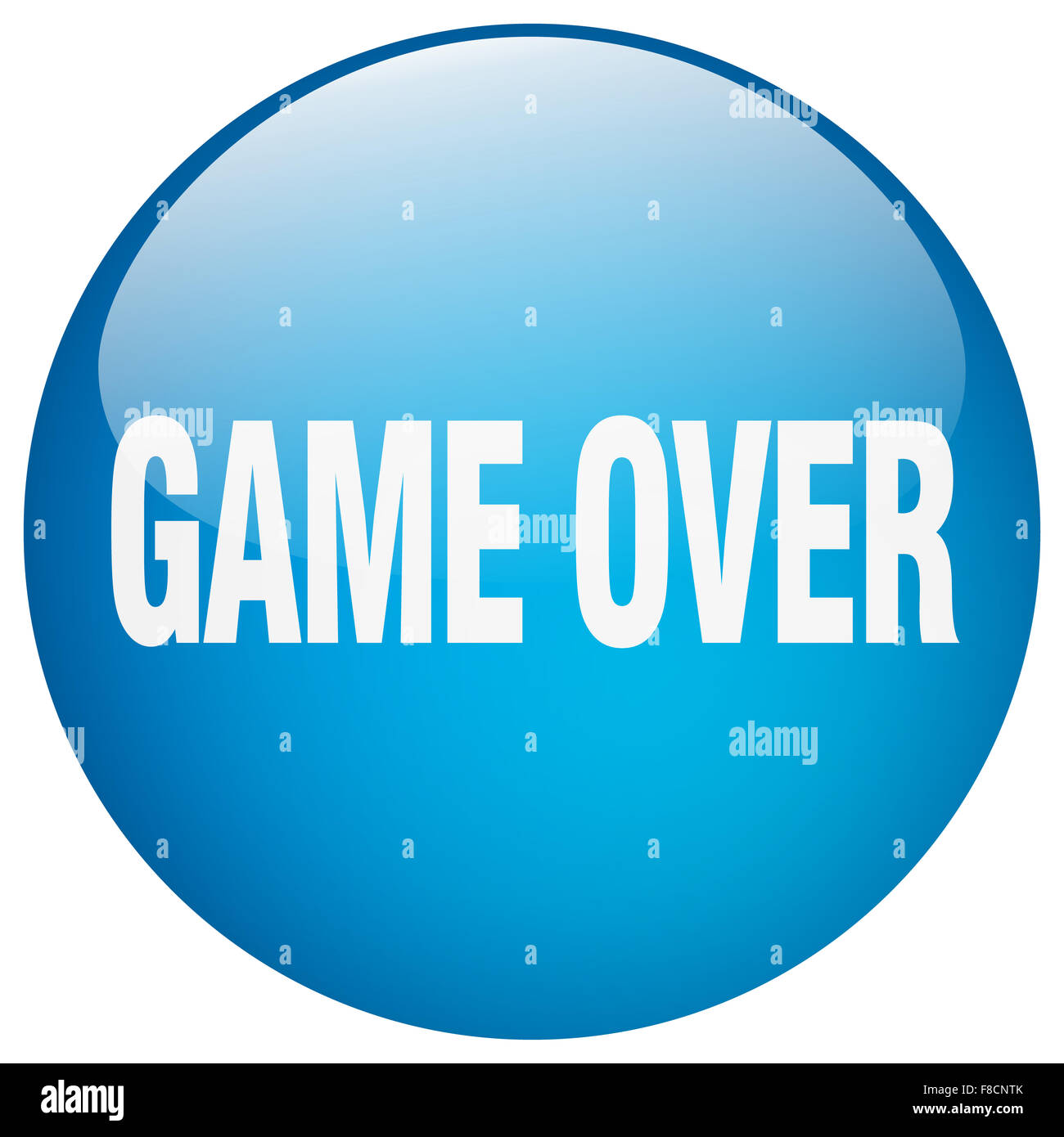 game over blue round gel isolated push button Stock Photo - Alamy