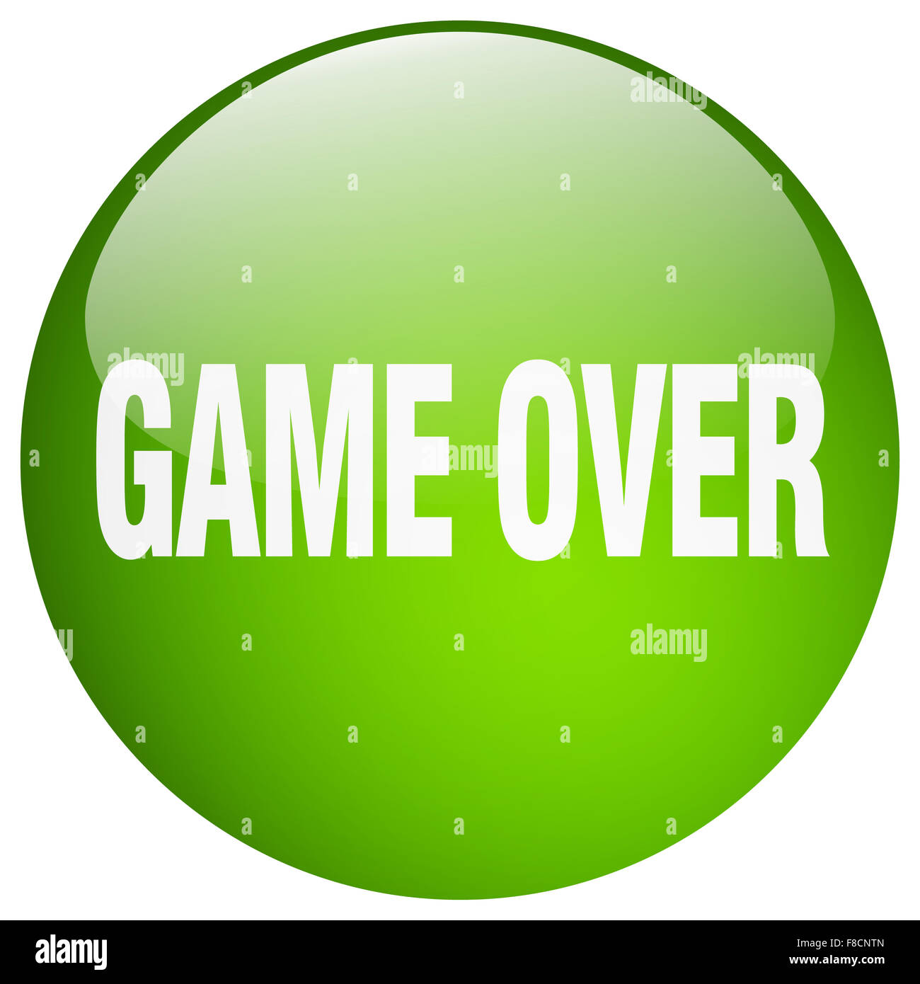 game over green round gel isolated push button Stock Photo - Alamy