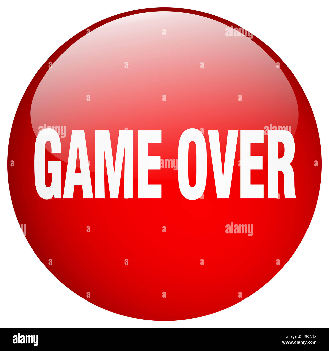 game over red round gel isolated push button Stock Photo - Alamy
