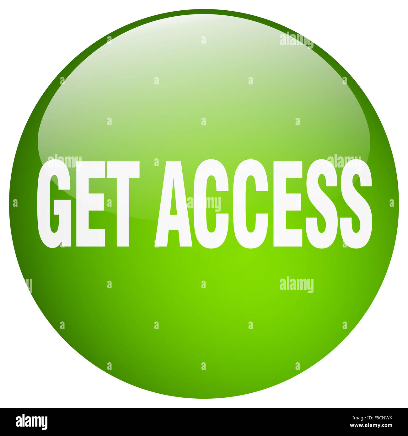 get access green round gel isolated push button Stock Photo - Alamy