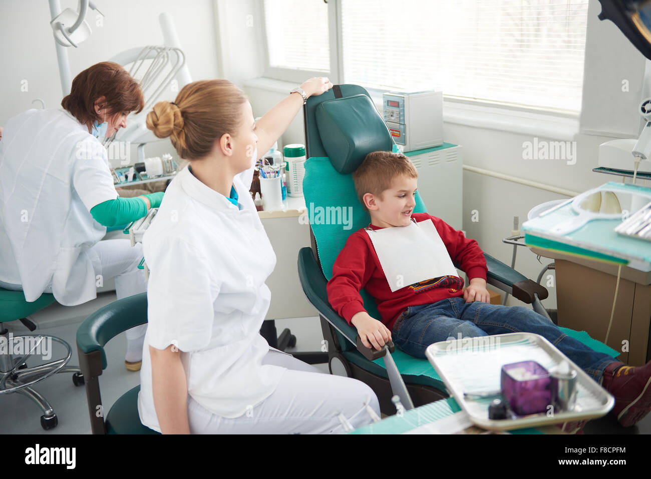 Young boy in a dental surgery teeth chech Stock Photo - Alamy