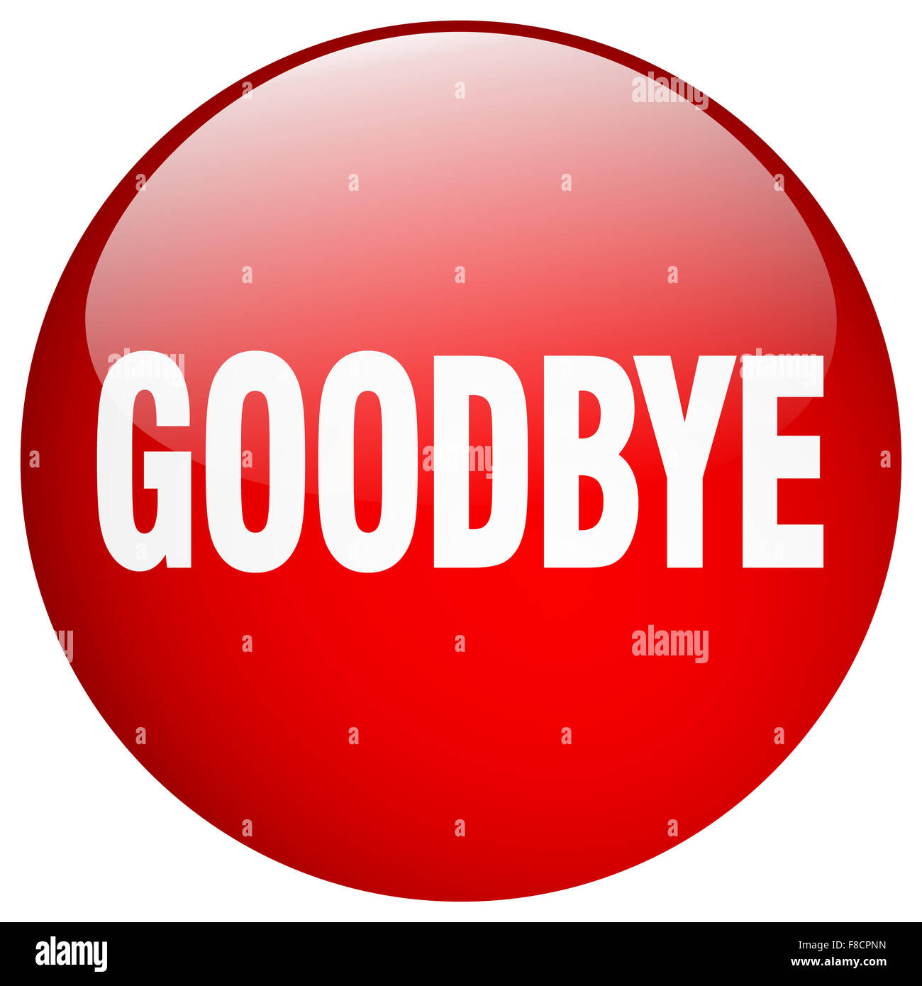 goodbye red round gel isolated push button Stock Photo - Alamy