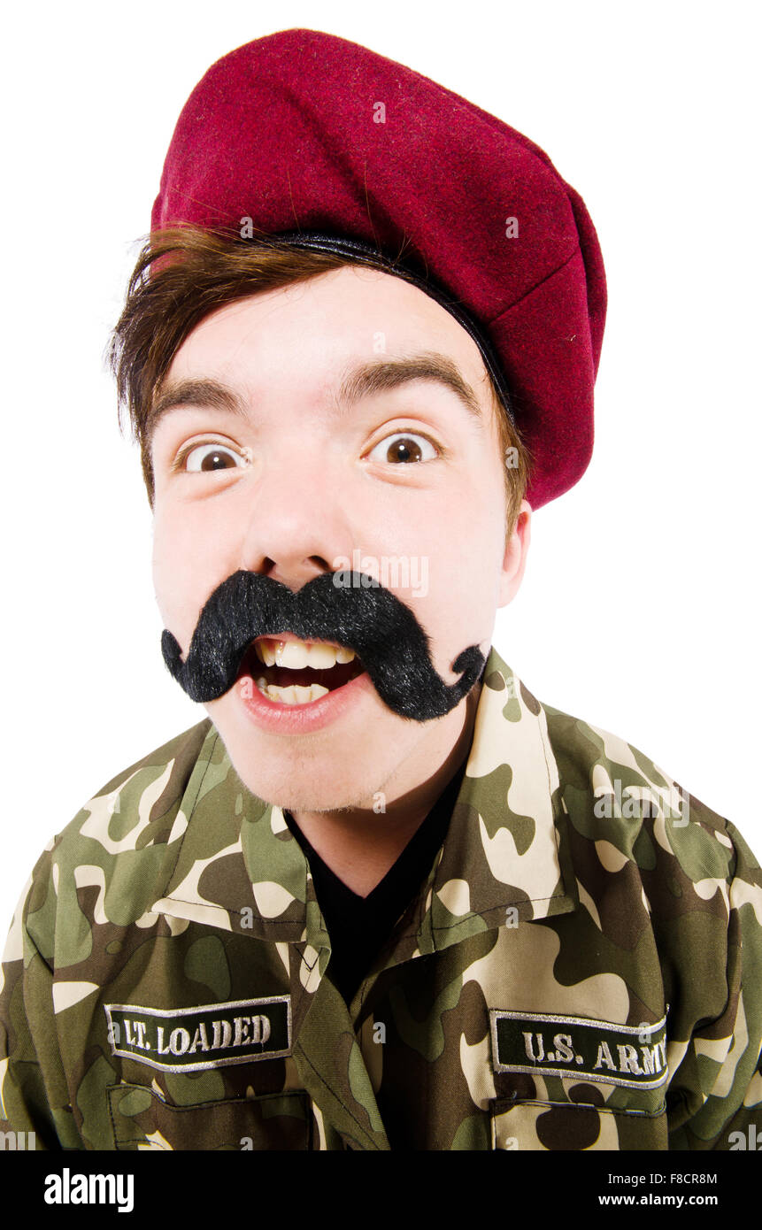 Funny soldier in military concept Stock Photo - Alamy
