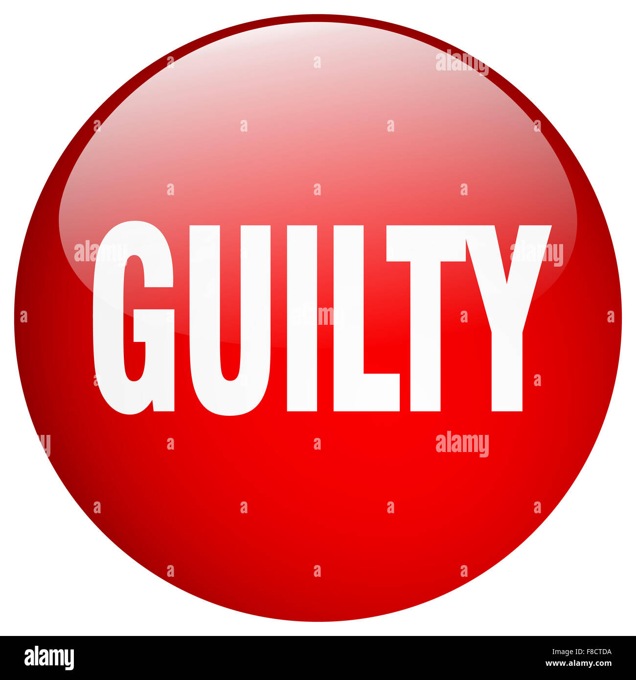 guilty red round gel isolated push button Stock Photo - Alamy