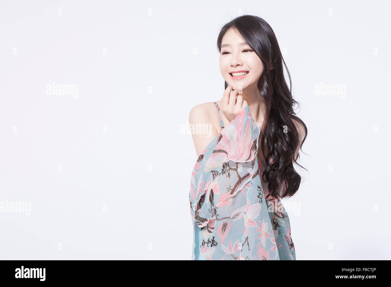 Woman long hair grabbing dress hi-res stock photography and images - Alamy