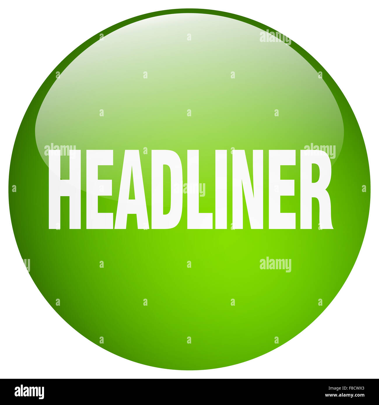 headliner green round gel isolated push button Stock Photo - Alamy