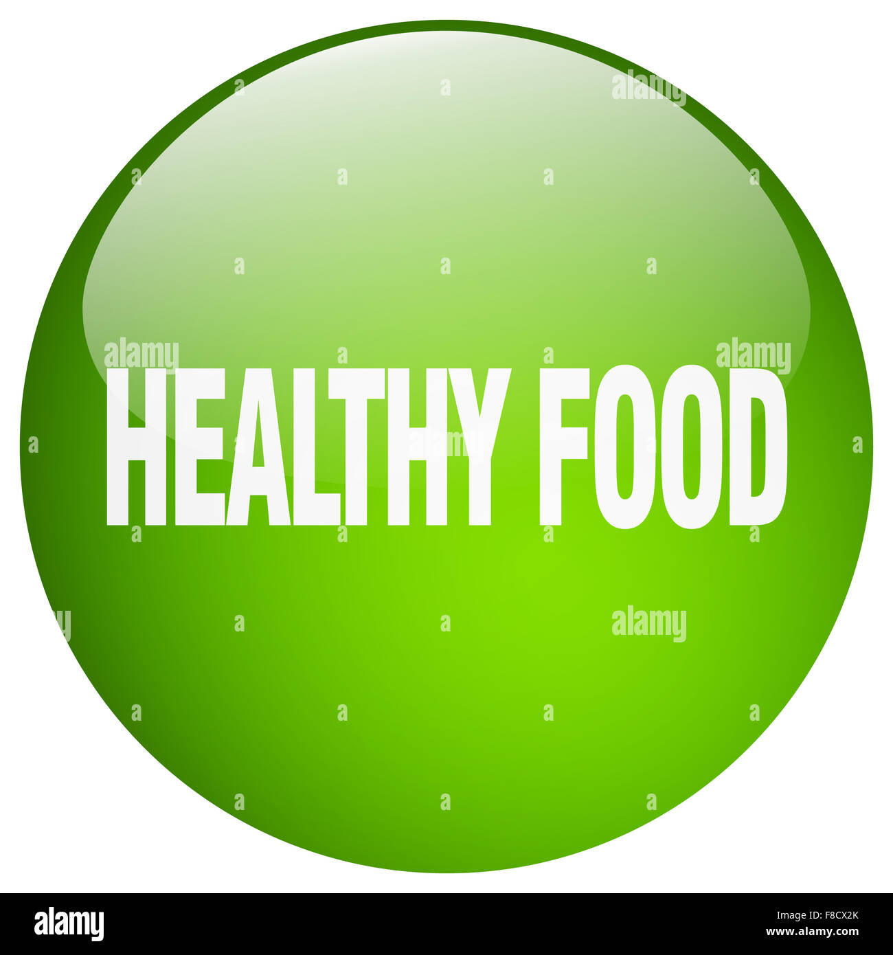 healthy food green round gel isolated push button Stock Photo - Alamy
