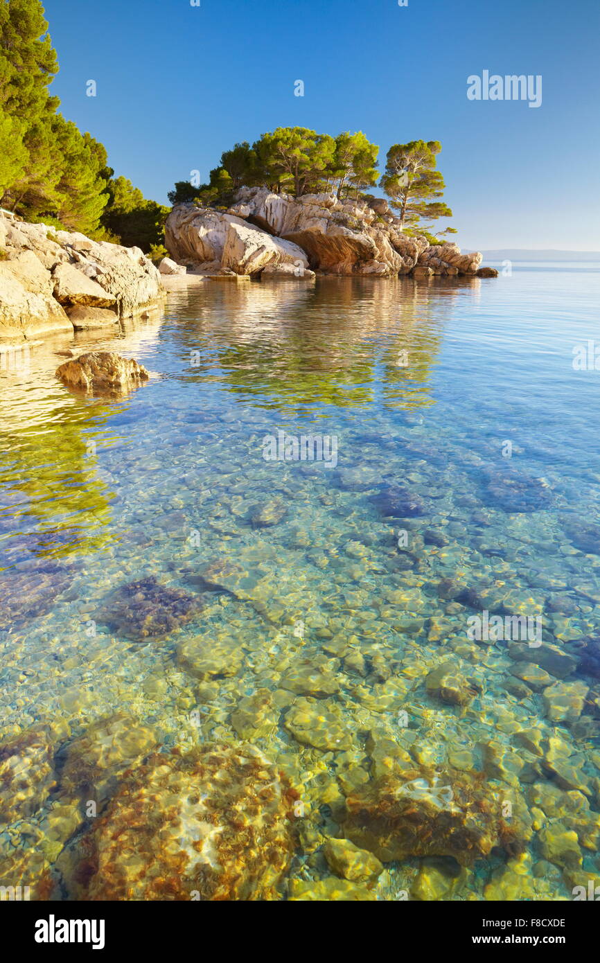 Beach in Brela Village, Makarska Riviera, Croatia, Europe Stock Photo ...