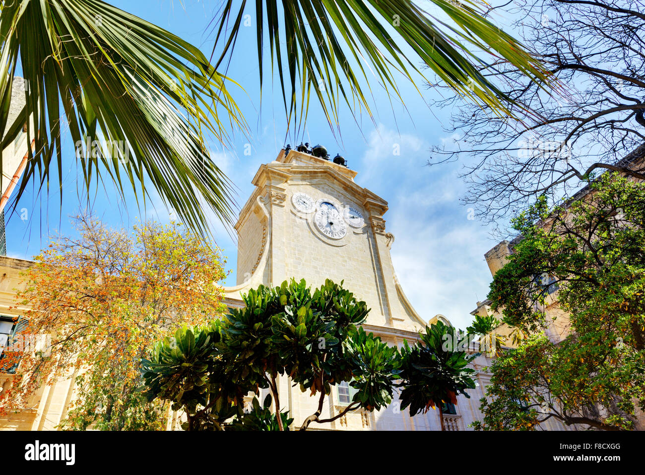 Clock Tower of Grand Master's Palace, Valletta, Malta Stock Photo - Alamy